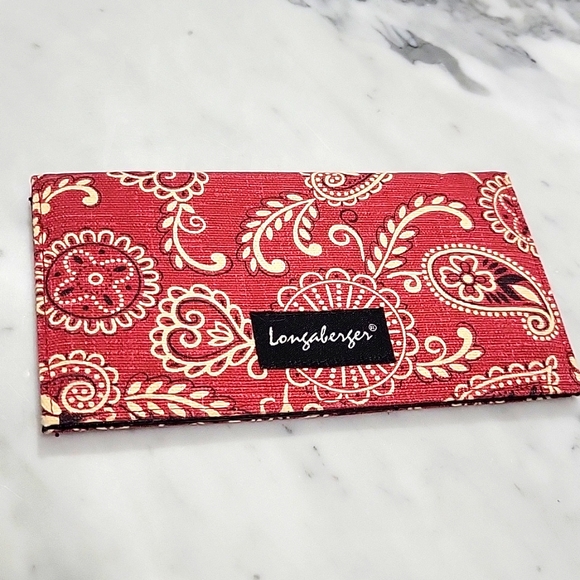 Longaberger | Bags | Longaberger Burnt Orange Canvas Checkbook Cover ...